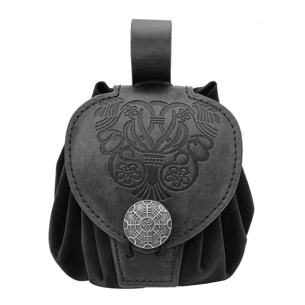 hejhncii Medieval Cube Bag Waist Bag PU Leather Coin Bag Embossed ...