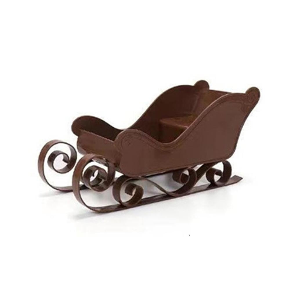 hejhncii Mini Sled Ornament Festive Santa Sleigh Candy Bowl Christmas ...