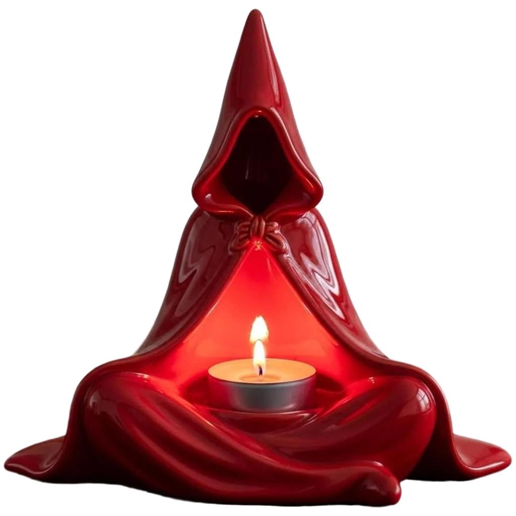 hejhncii Mystical Wizard Sculpture Tealight Candleholder Resins Hooded ...