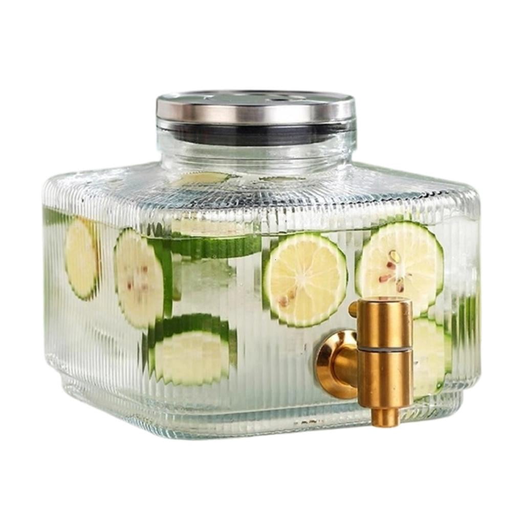 hejhncii Oversized Glass Water Container Auto Serve Beverage Dispenser ...