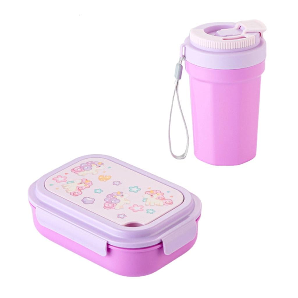 hejhncii Plastic Lunch Box With Utensils Divided Compartments ...