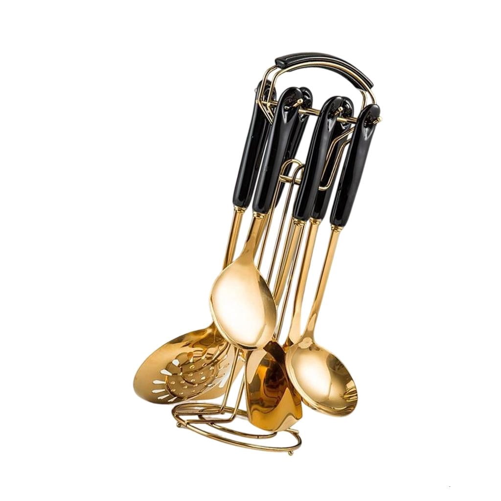 hejhncii Professional Grades 7 Piece Nonrust Steel Utensils Collection ...