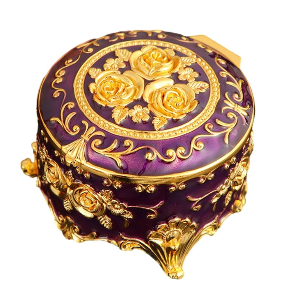 hejhncii Retro Metal Enamel Jewelry Holder Elegant Desktop Decorative ...