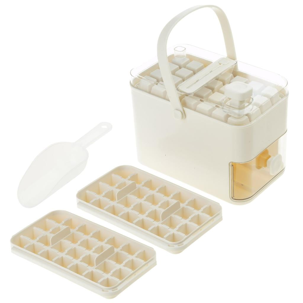hejhncii Reusable Press Type Ice Box with Lid and Bin Ice Maker Mold ...