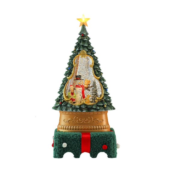 hejhncii Rotating Snow Globe Holiday Decoration With LED Lights Musical ...