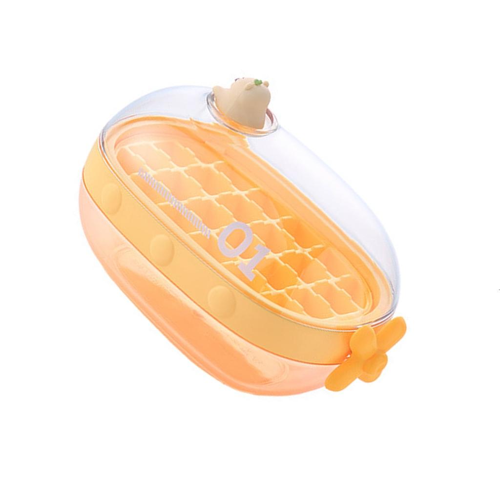 hejhncii Square Ice Cubes Tray With Lid for Freezer Food-Grade PET PVC ...