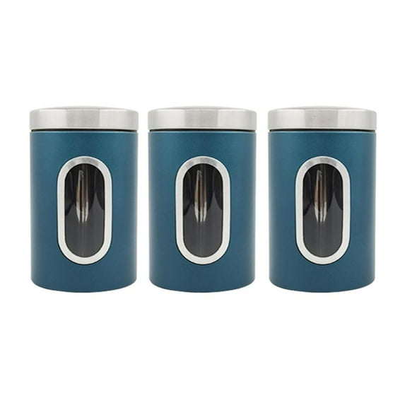 hejhncii Sturdy Stainless Steel Kitchen Storage Jar with Clear Window ...
