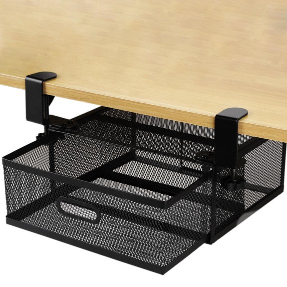 hejhncii Under Desk Mountable Slide Out Storage Tray Large Capacity ...