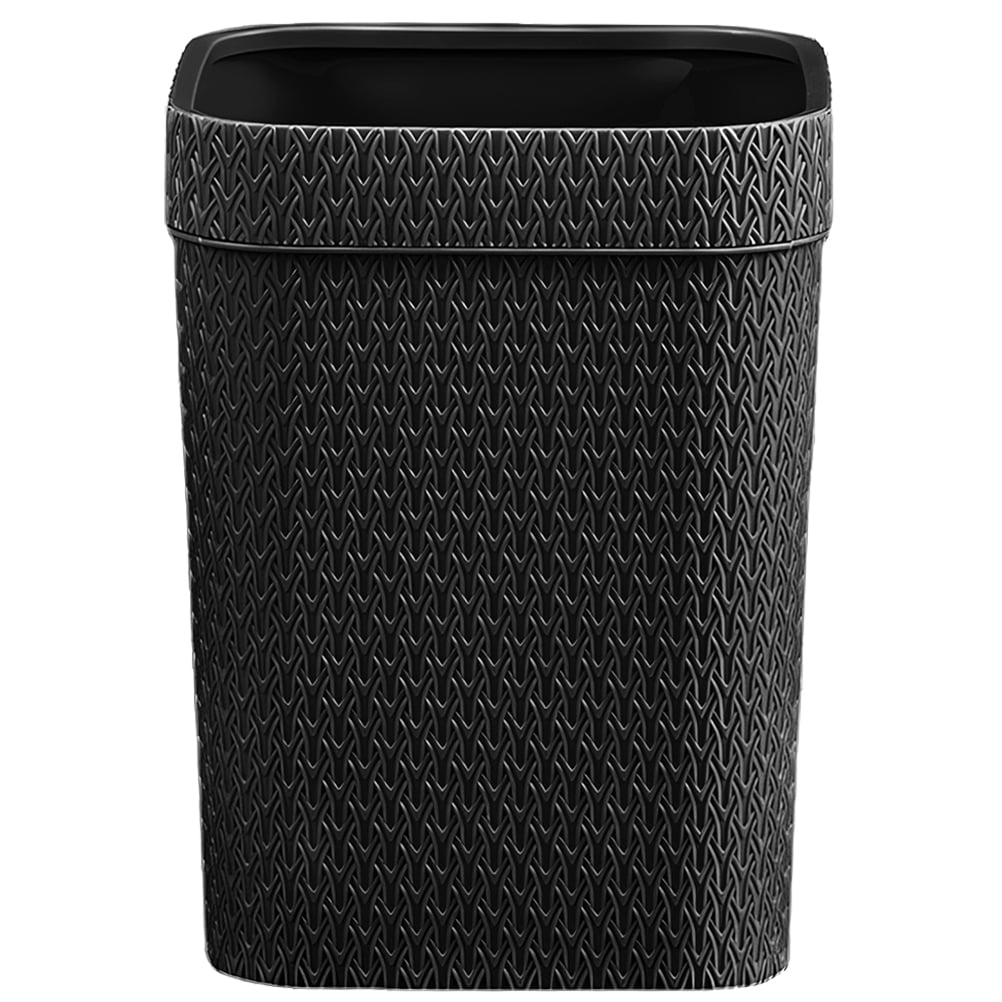 heka Imitation Rattan Woven Trash Can Rustic Garbage Container Lidless ...