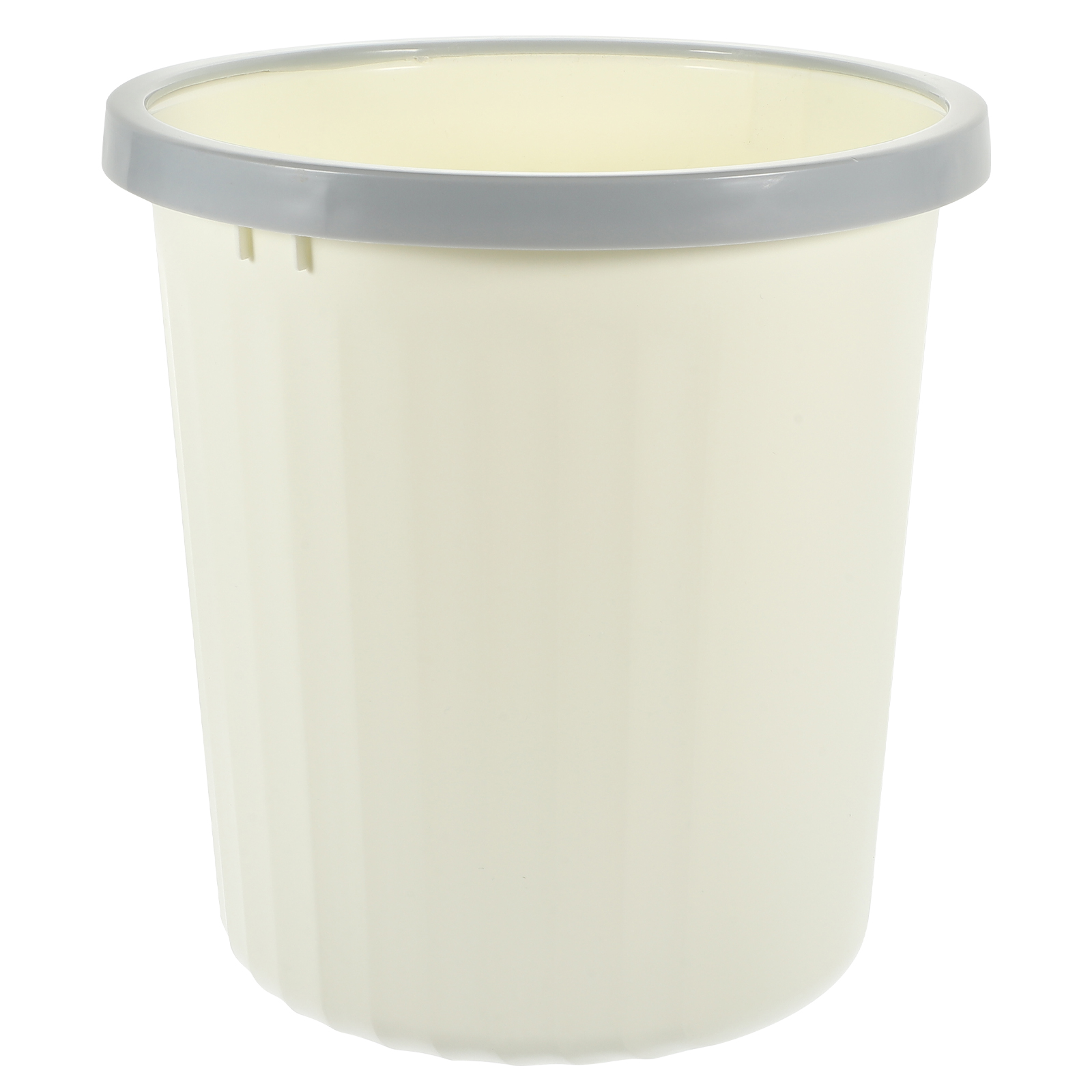 heka Press Ring Plastic Trash Can for Bathroom Kitchen Office - Beige ...