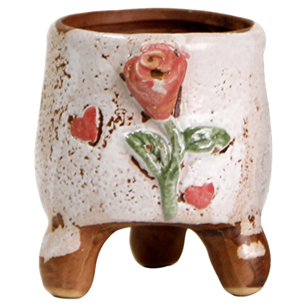 heka Small Sunflower Ceramic Succulent Pot for Mini Plants and Cactus ...
