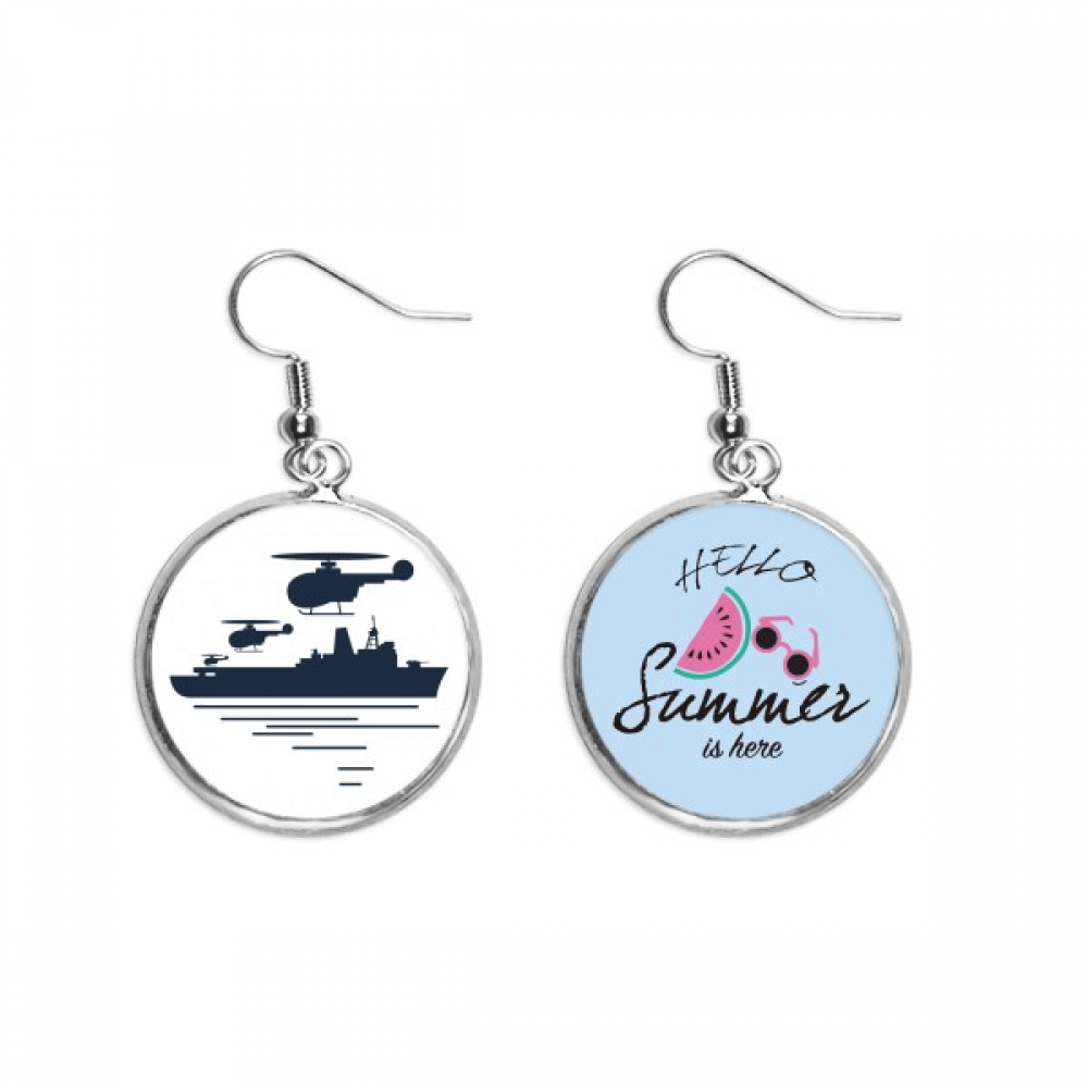helicopter ship wave military earring drop summer watermelon earring ...