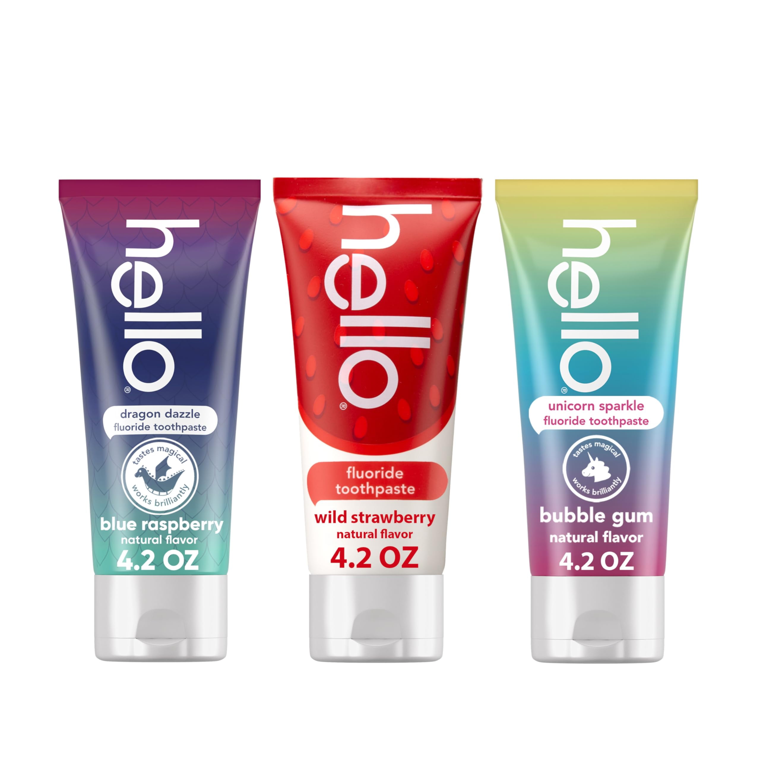hello Kids Fluoride Toothpaste AIF9 Variety Pack, Includes a Strawberry ...