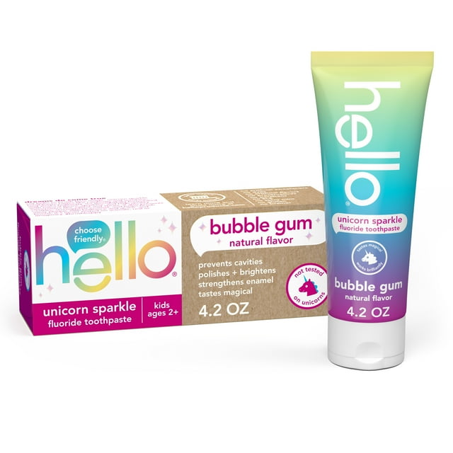 Hello Kids Unicorn Sparkle Children's Fluoride Toothpaste, Natural ...