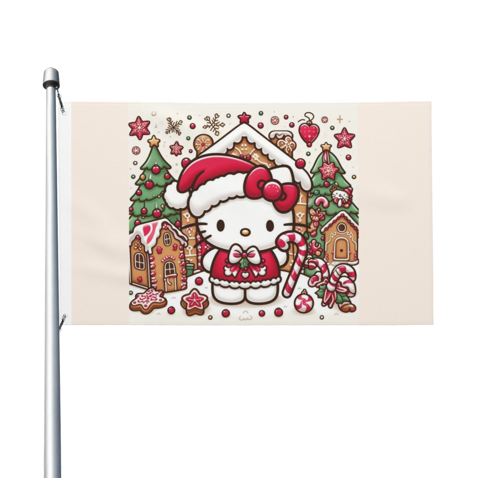 ★hello Kitty★ 3x5ft Face Flag Fade Proof Holiday Fall Flag Outdoor ...