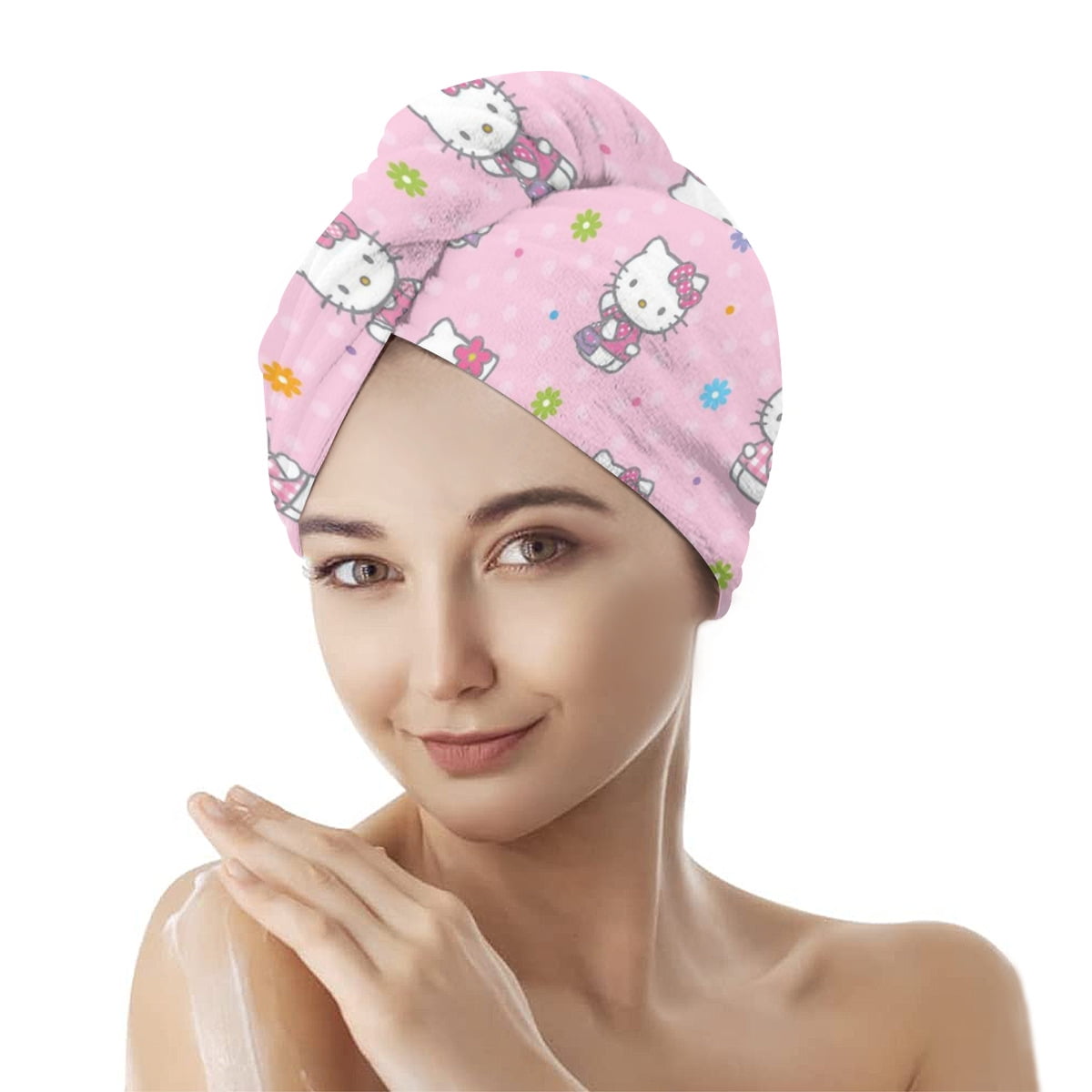 hello Kitty Microfiber Towel Cap, Soft and Quick-Drying Cap for Thick ...