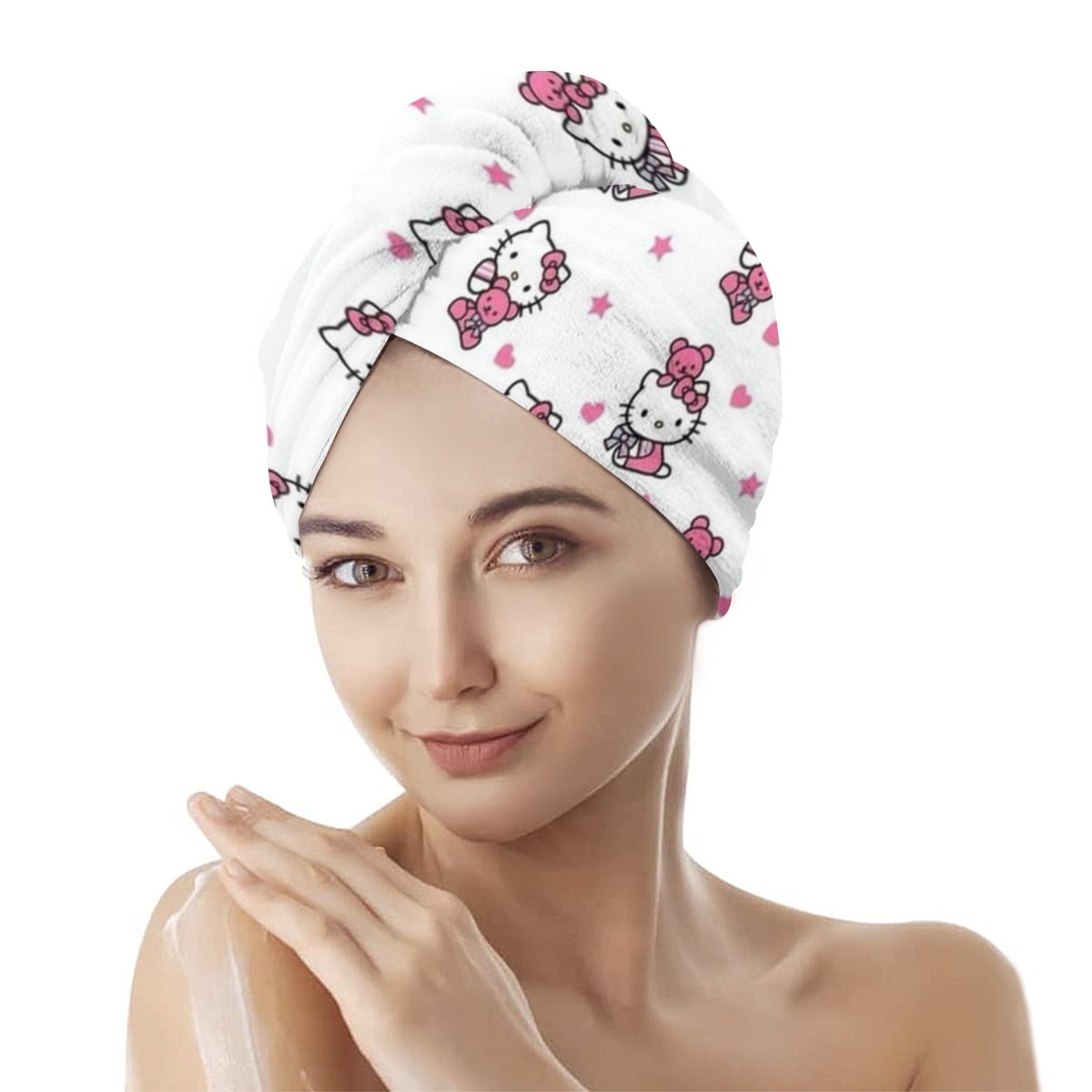 hello Kitty Microfiber Towel Cap, Soft and Quick-Drying Cap for Thick ...