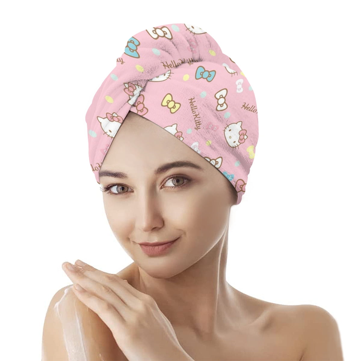 hello Kitty Microfiber Towel Cap, Soft and Quick-Drying Cap for Thick ...