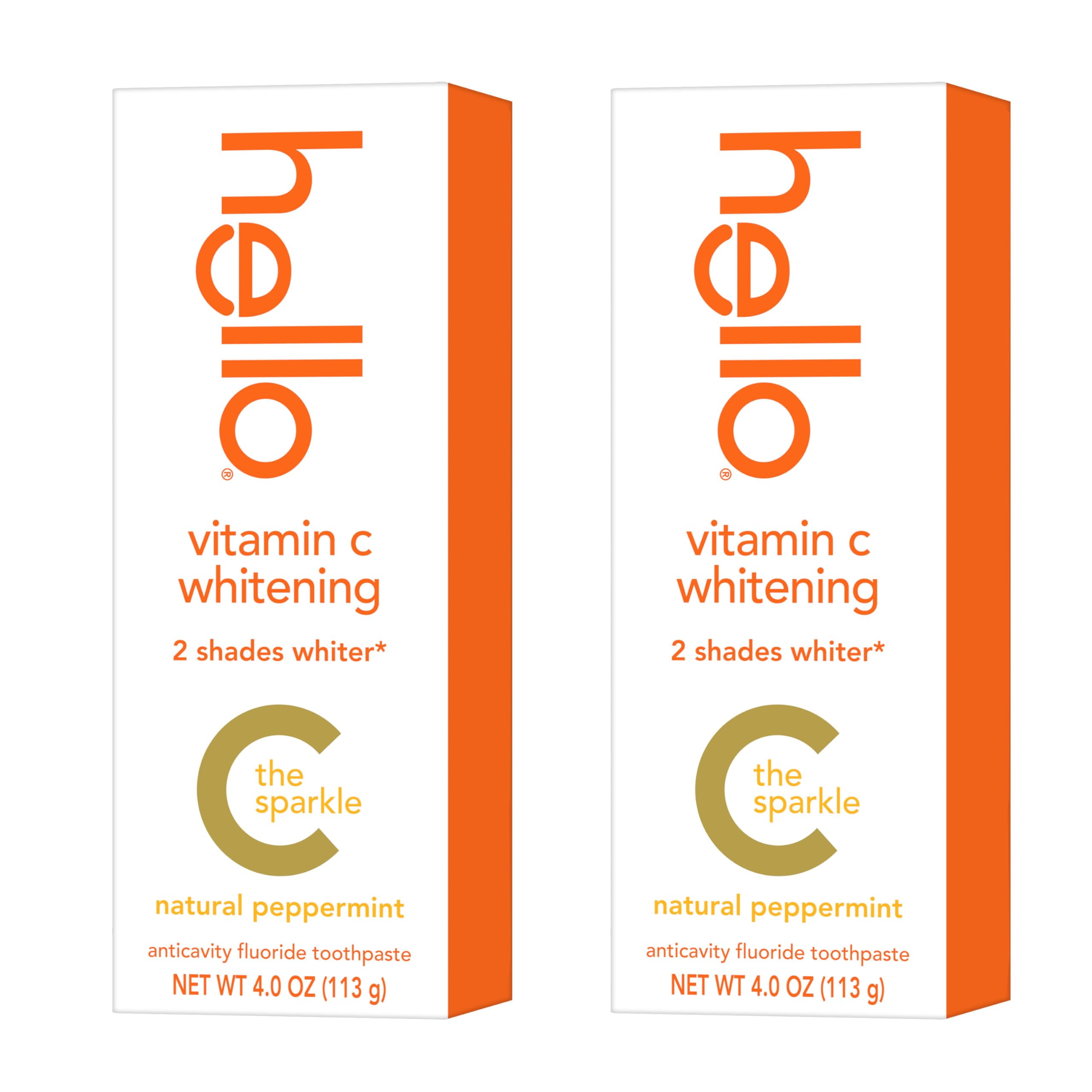 hello Vitamin C Whitening Toothpaste with Fluoride, SLS Free, Helps ...