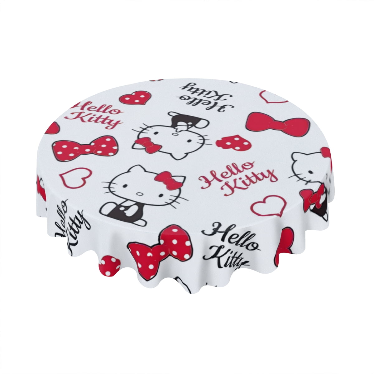 hello kitty Round Tablecloth 60 Inch Cute Round Dots Skin Fun Cartoon ...