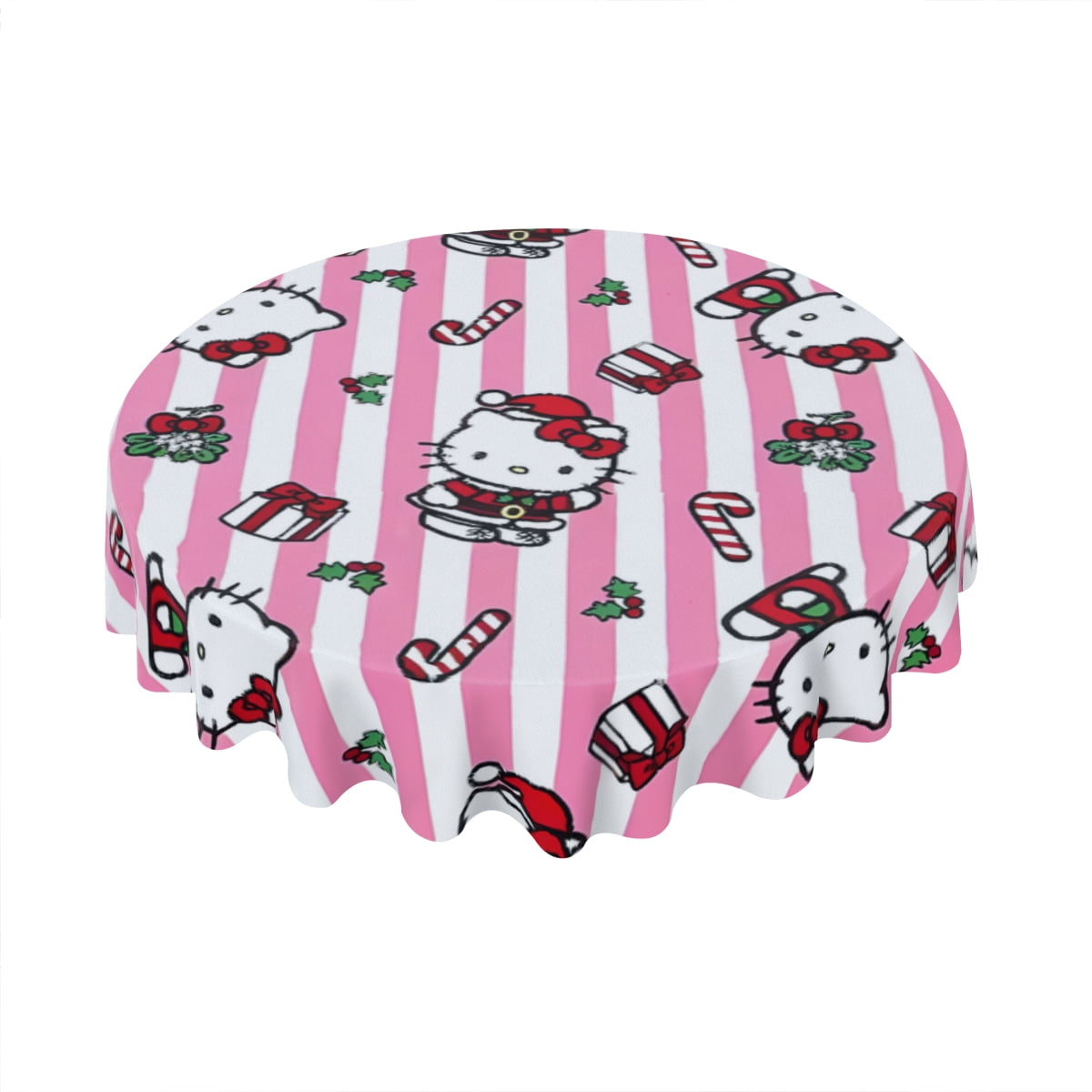 hello kitty Round Tablecloth 60 Inch Cute Round Dots Skin Fun Cartoon ...