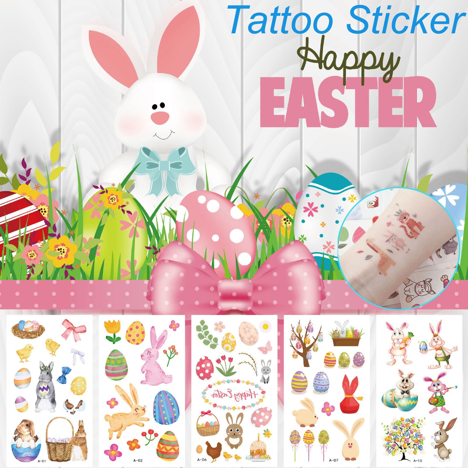 hengsof 10 PCS Easter Stickers -Easter Egg Stuffers - Vinyl Easter ...