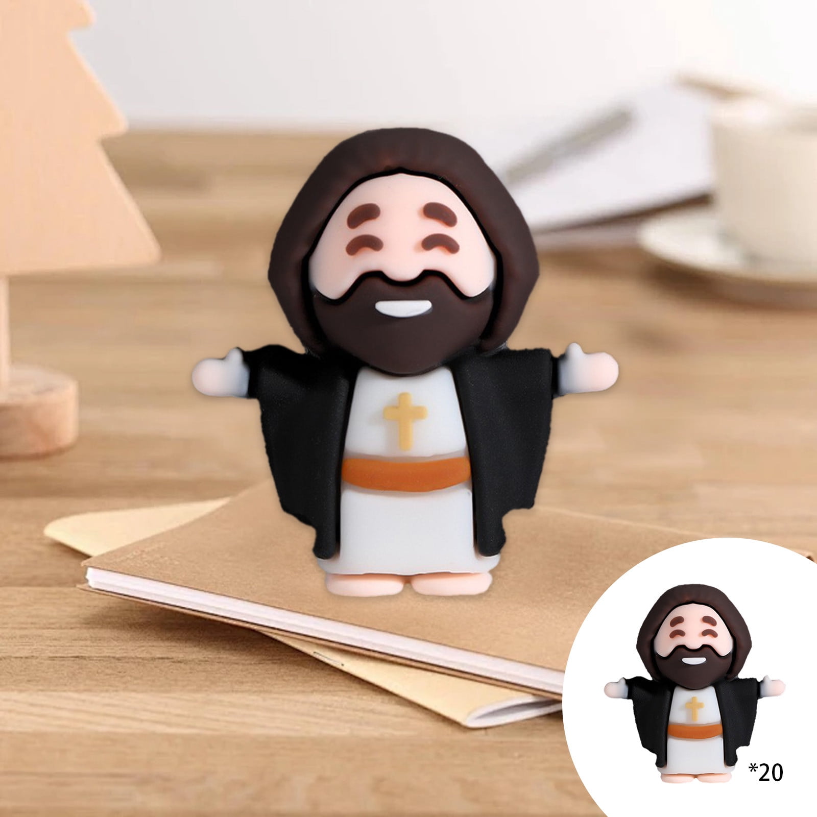 hengsof 20 Pcs Little Jesus Figures Original Design Mini Rubber Jesus ...