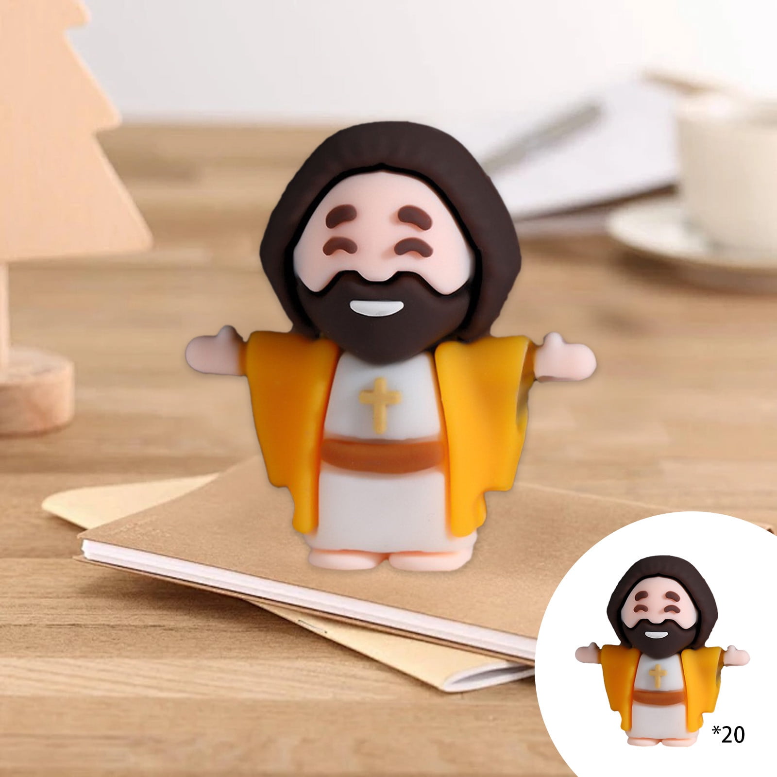 hengsof 20 Pcs Little Jesus Figures Original Design Mini Rubber Jesus ...