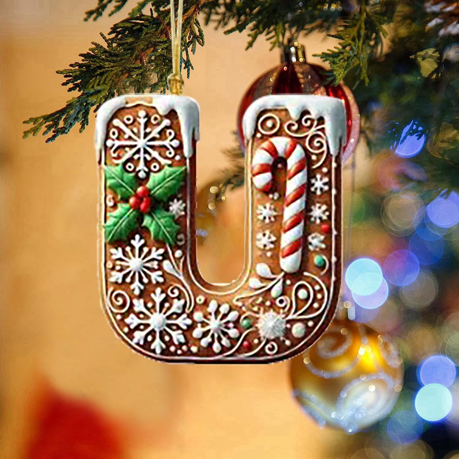 hengsof 26 Christmas Tree Alphabet Ornaments A to Z, Decorative Hanging ...