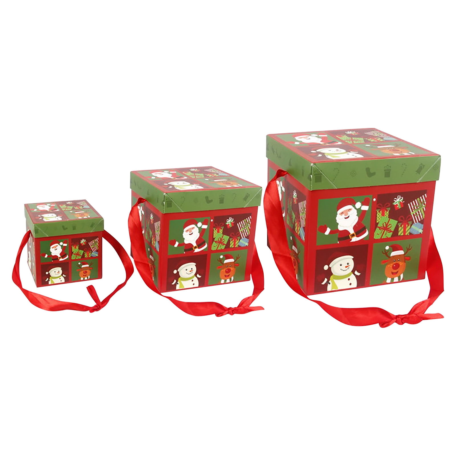 hengsof 3 Pcs Christmas Nesting Gift Boxes with Lid Nesting Boxes Xmas ...