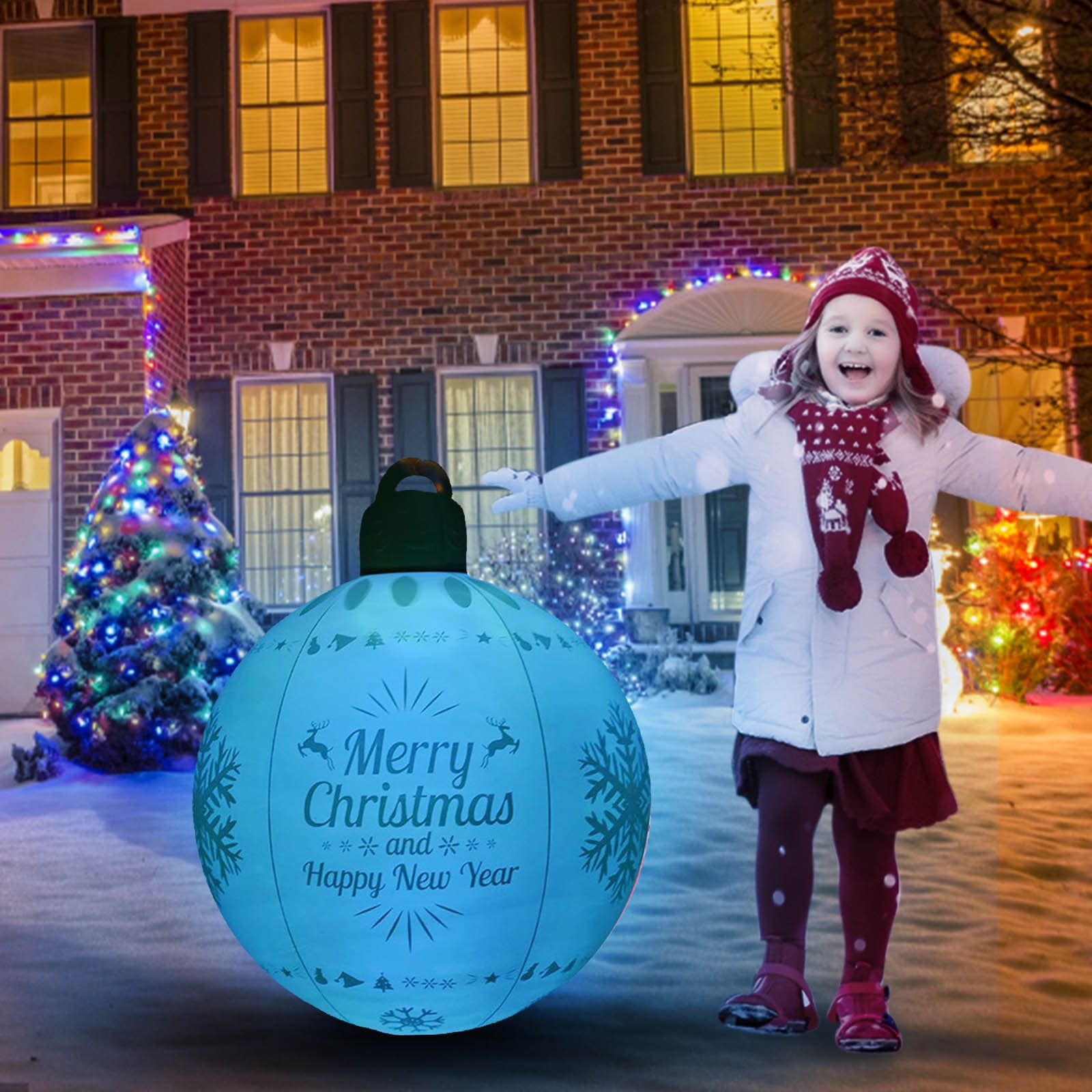 hengsof 60 CM Inflatable Christmas Balls, Weatherproof PVC Decorations ...