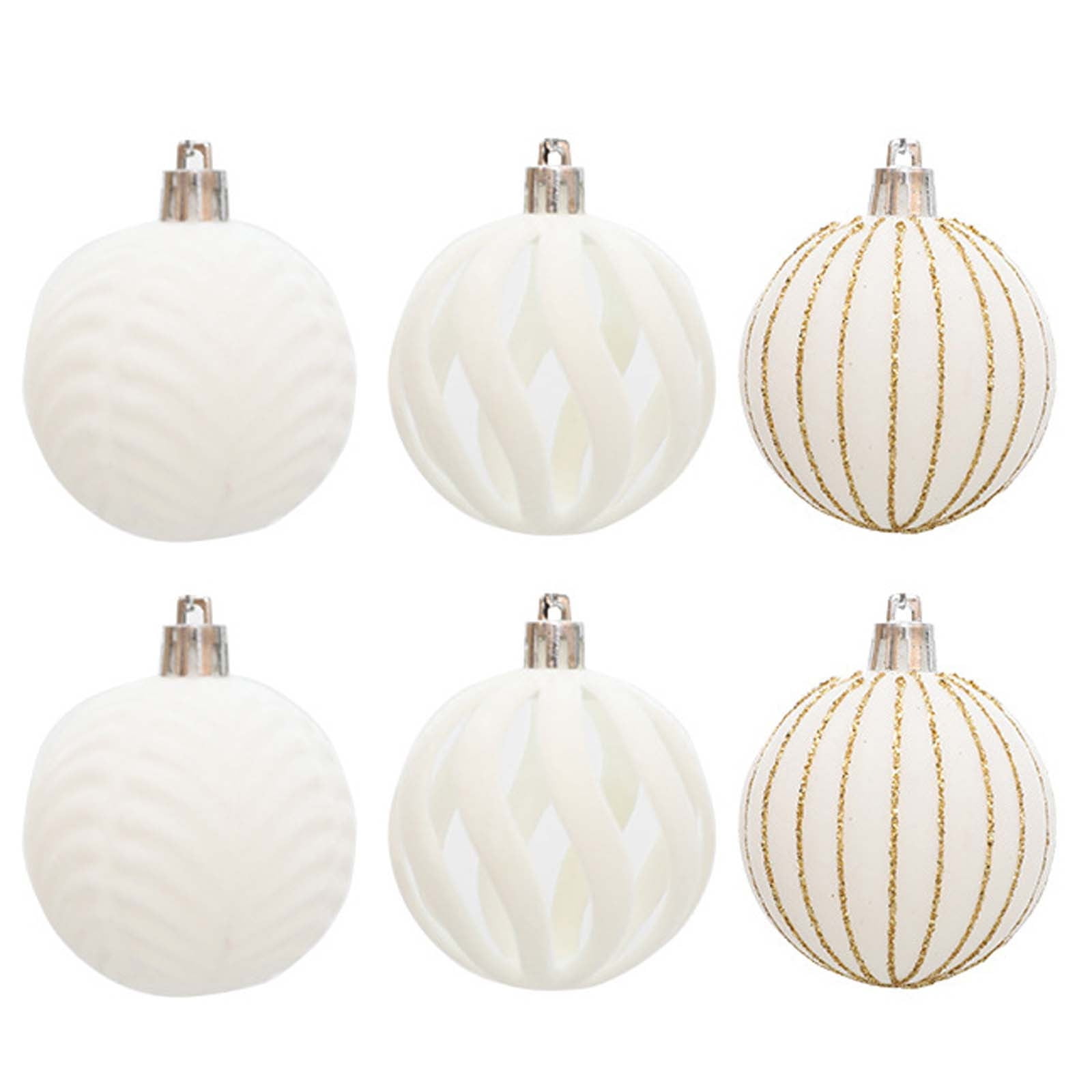hengsof 6PCS 6CM Christmas Balls Ornaments Set, Shatterproof Artificial ...