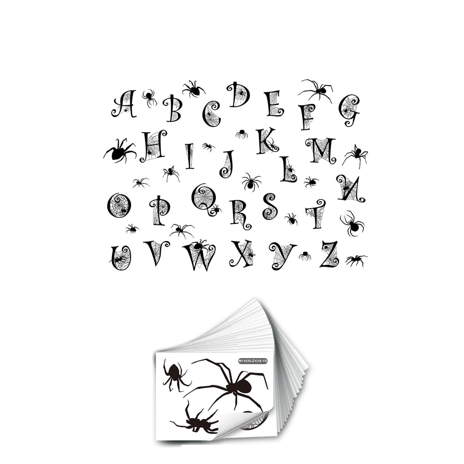 hengsof Black Alphabet Spider Web Wall Sticker Halloween Spider Wall ...