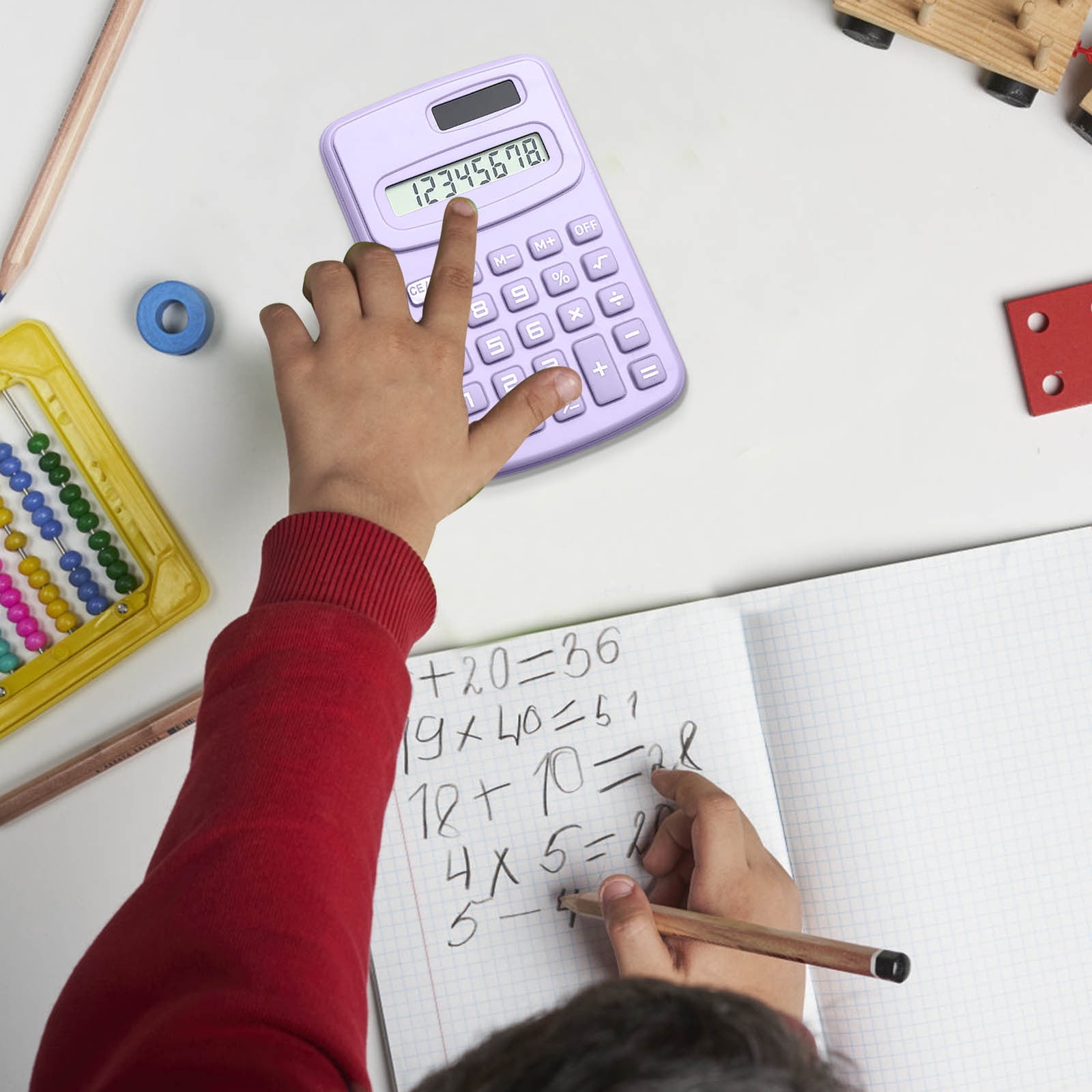 hengsof Calculator, Basic Small Solar and Battery Operated, Large ...