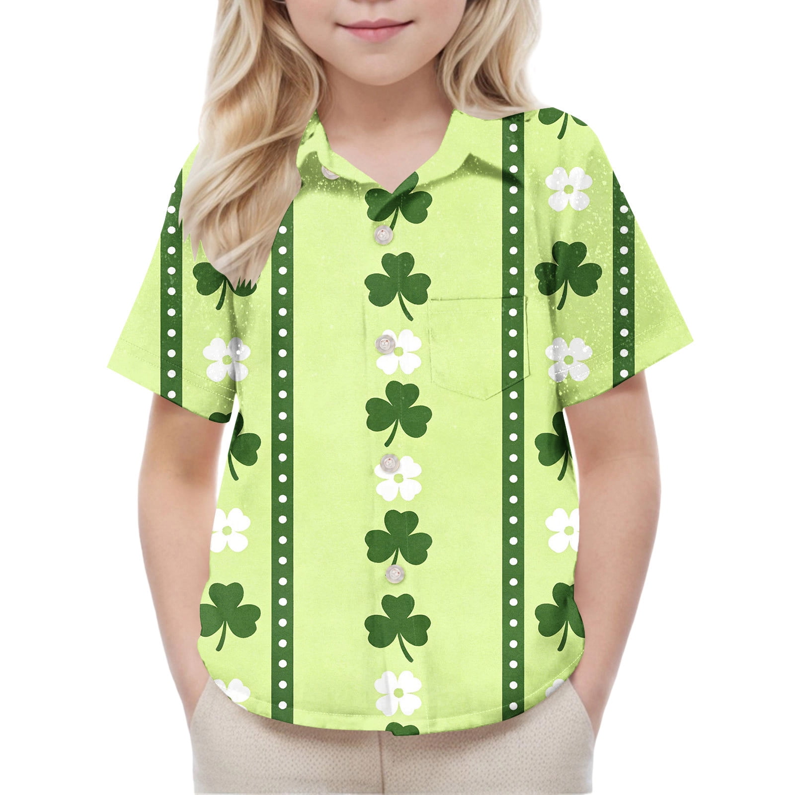 hengsof Children's Fashion Shirts Novelty Prints Fun Short Sleeve Lapel ...