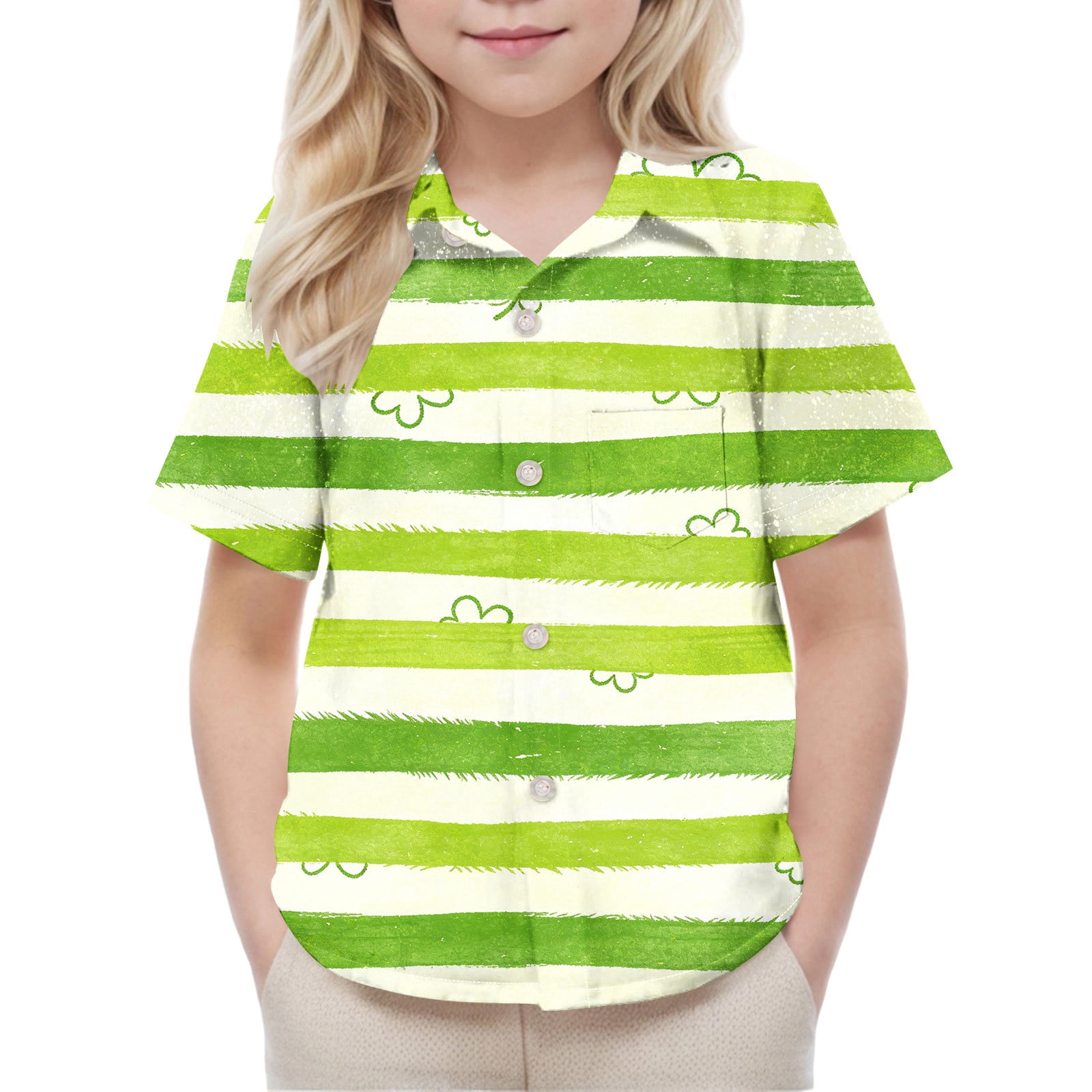 hengsof Children's Fashion Shirts Novelty Prints Fun Short Sleeve Lapel ...