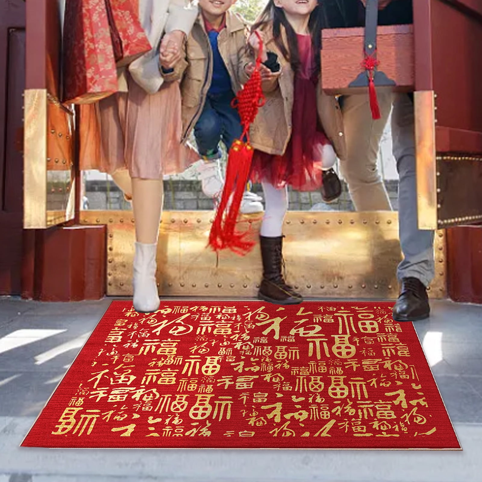 hengsof Chinese Traditional Decor Lucky Outdoor Indoor Doormat with ...
