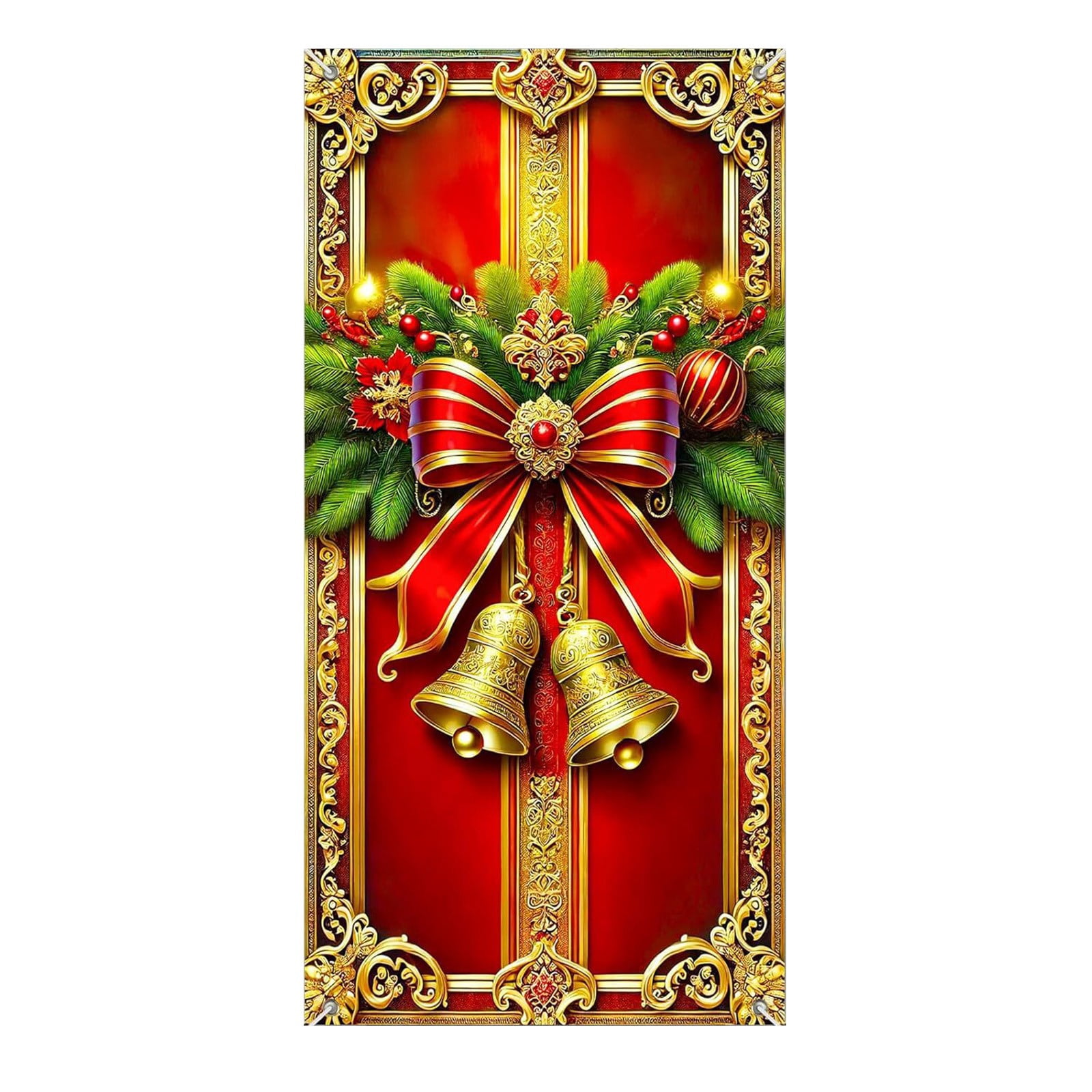 hengsof Christmas Door Cover Banner Decorations Santa Claus Door Cover ...