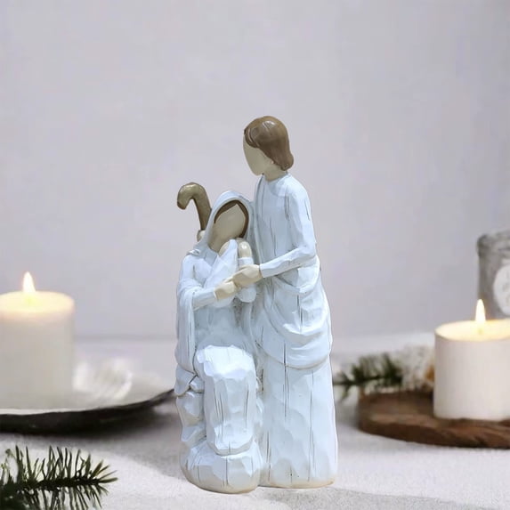 hengsof Christmas Nativity Scene Set Family Figurine Catholic ...