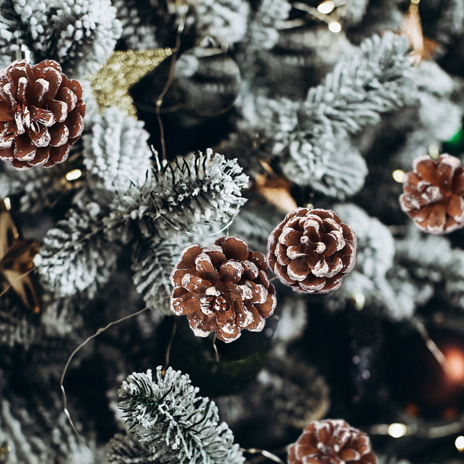hengsof Christmas Pine Cones Ornament Natural Rustic Pinecones ...