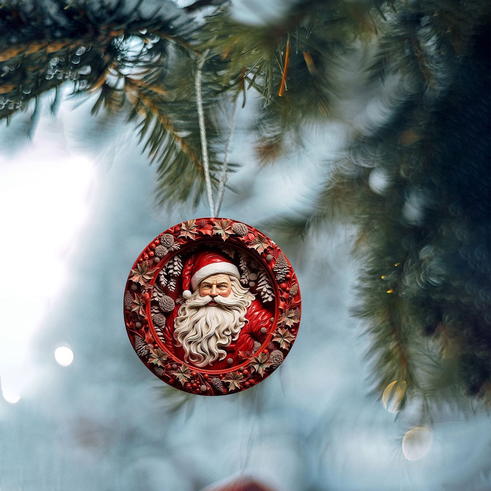 hengsof Christmas Santa Claus Nativity Scene Vintage Ornament Religious ...