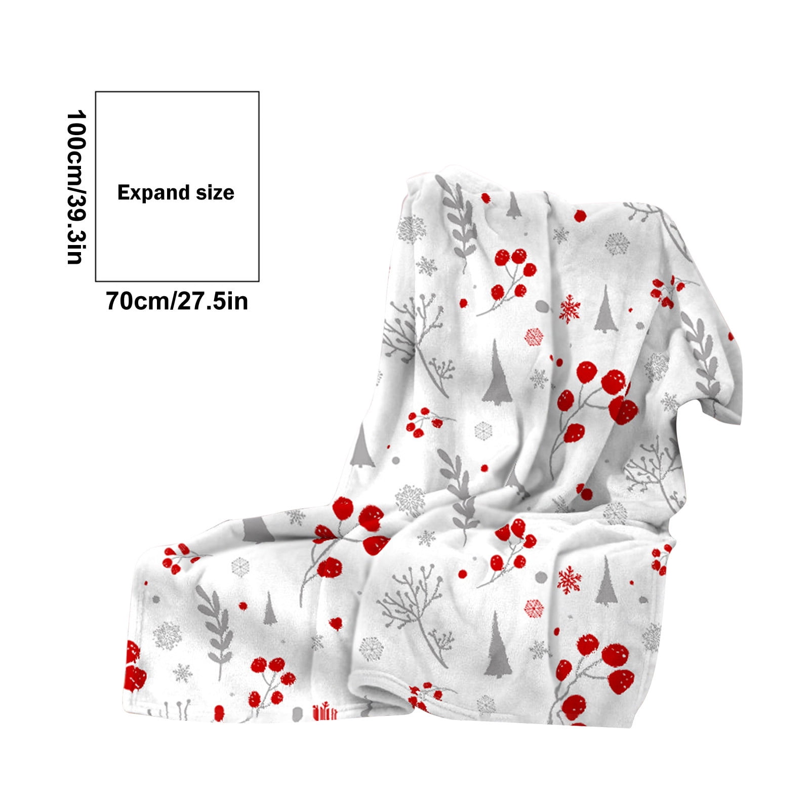 hengsof Christmas Throw Blanket Prints Fleece Blanket Plush Holiday ...