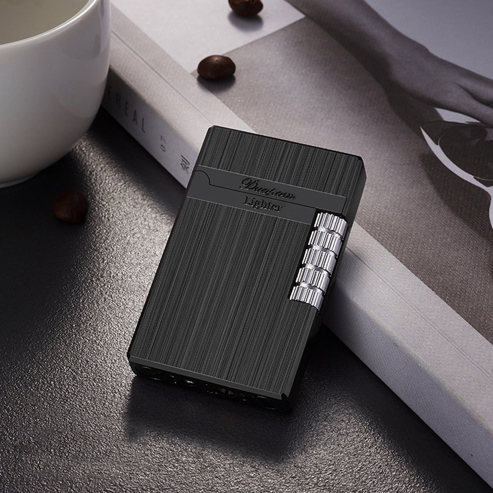 hengsof Classic Lighter, Butane Brushed Metal Lighter, Side Slide ...