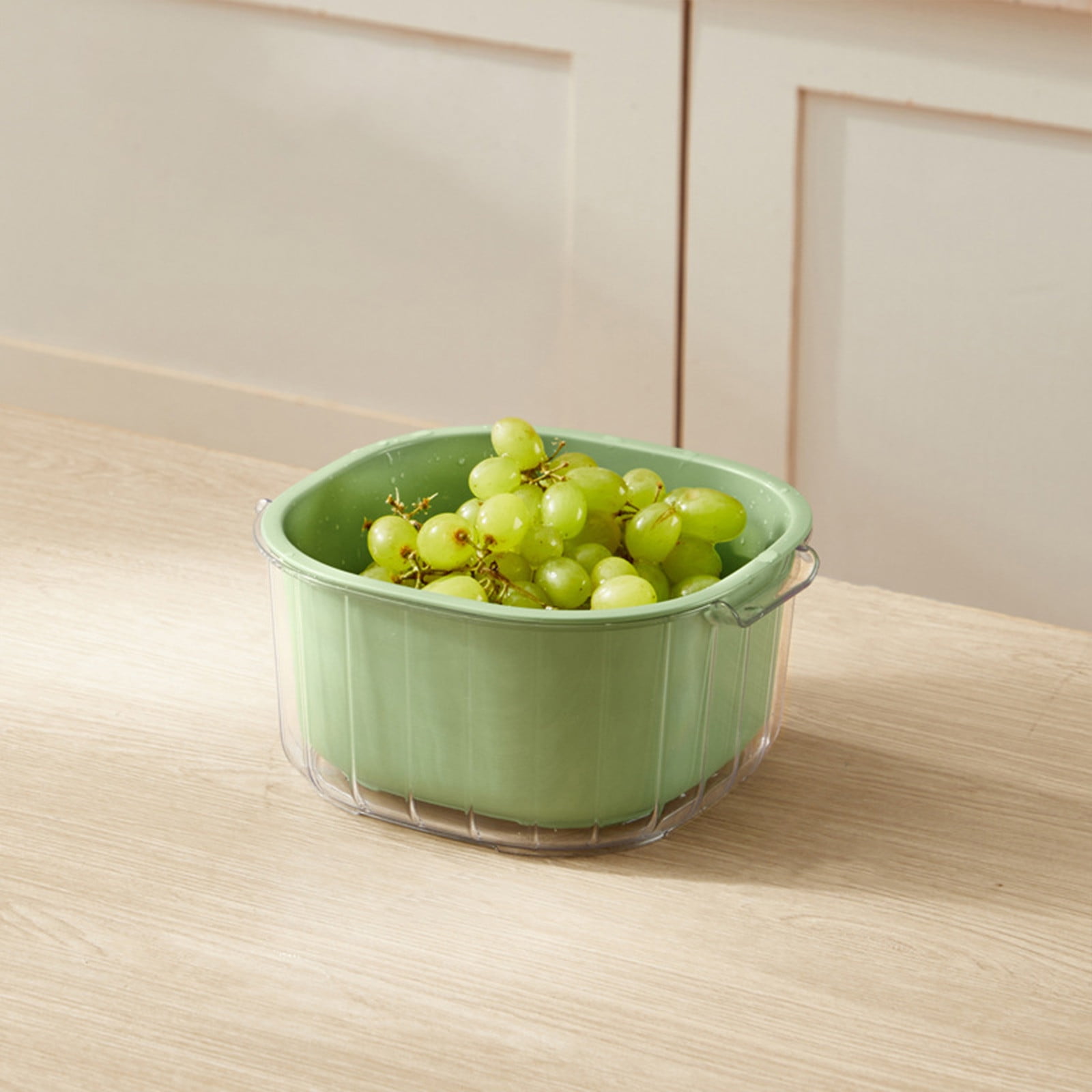 hengsof Double-Layer Drainage Basket, 2-In-1 Fruit and Vegetable ...