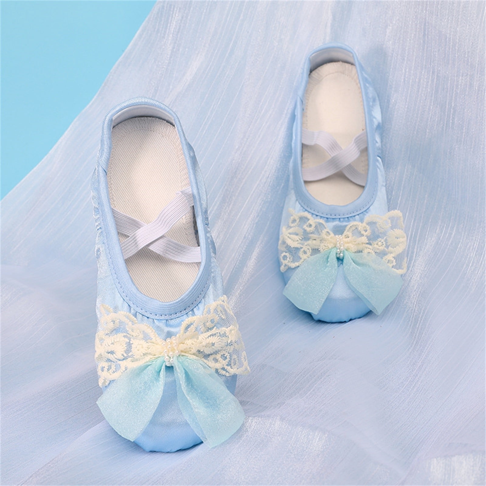 hengsof Girls Delicate Bow Ballet Shoes, Soft Sole Slip On Dance ...