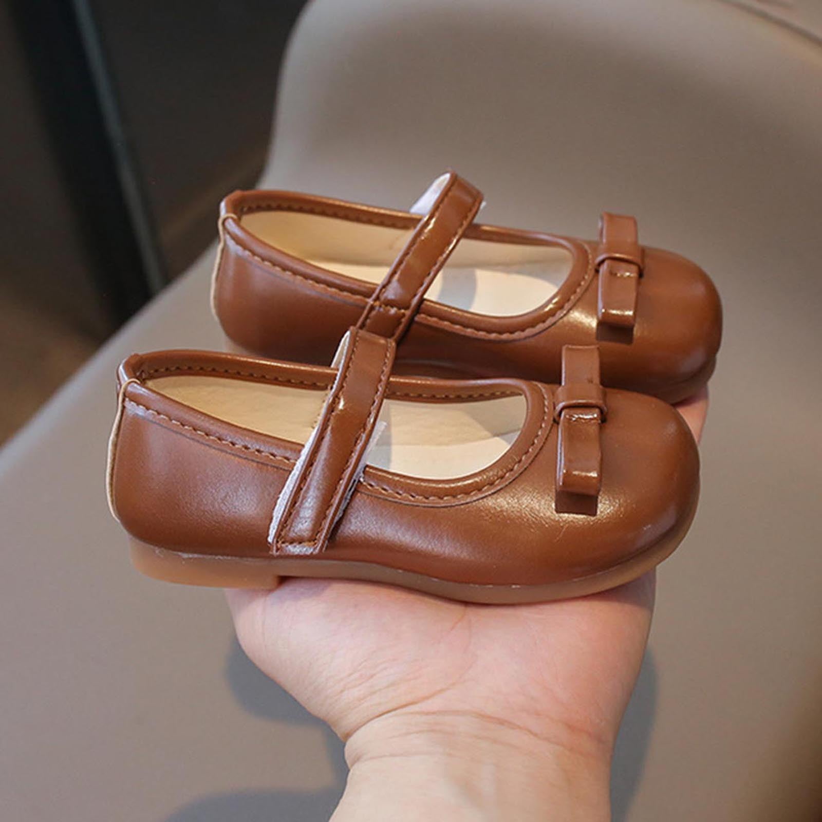 hengsof Girls' Flat Shoes Toddler Dress Shoes Little Girl School ...