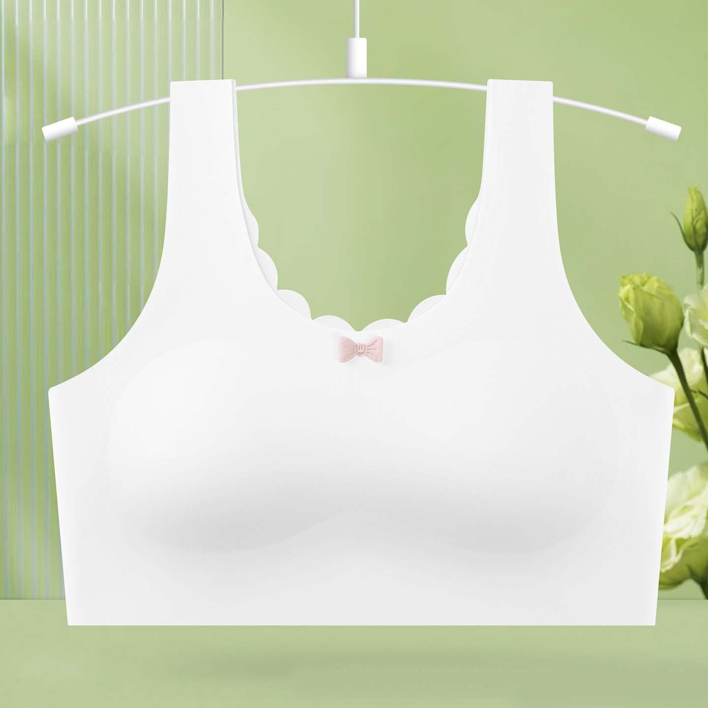 hengsof Girls Solid Color Underwear Girl Sweet Bow Lace Vest Underwear ...