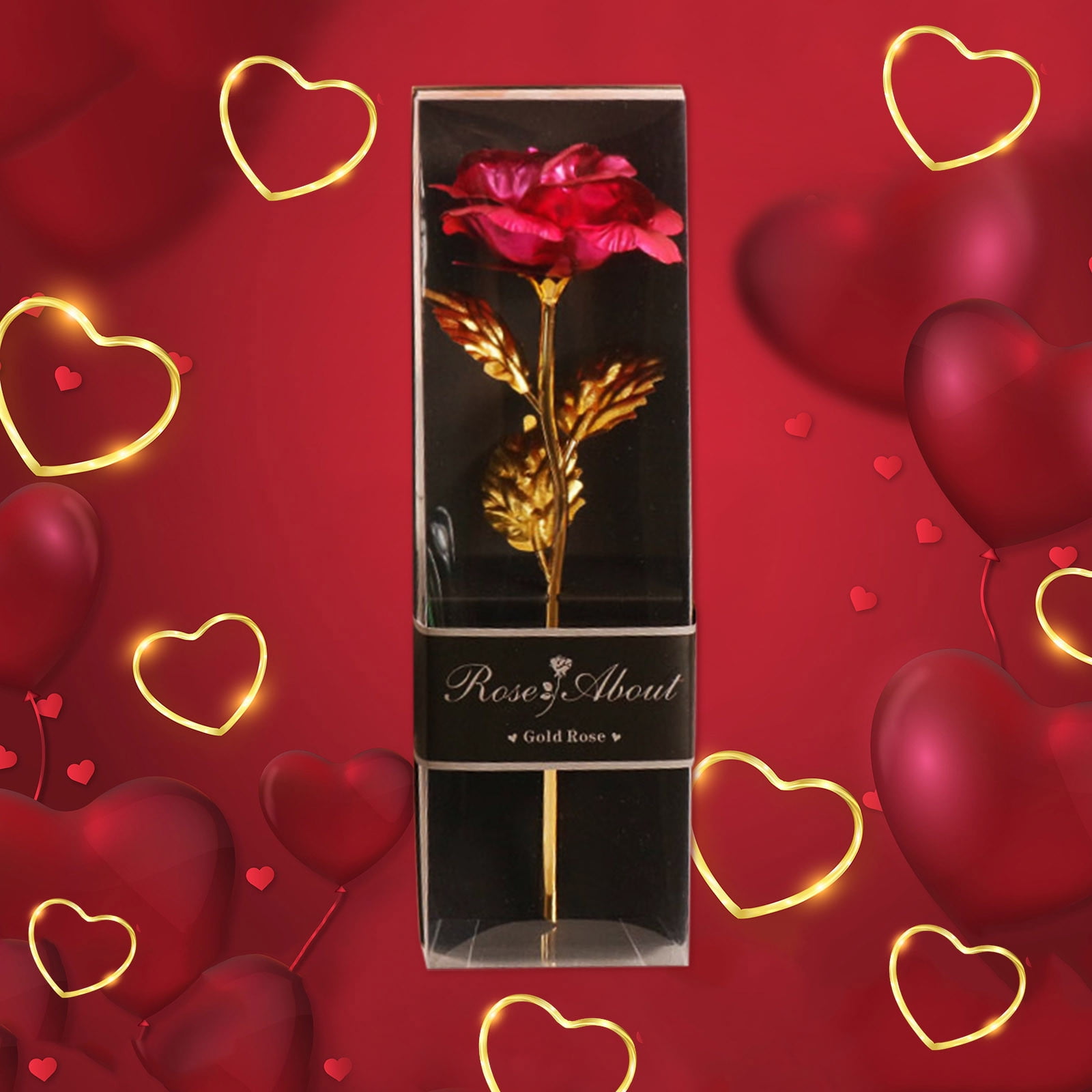 hengsof Gold Dipped Rose, Golden Rose Glass Last Forever Love ...