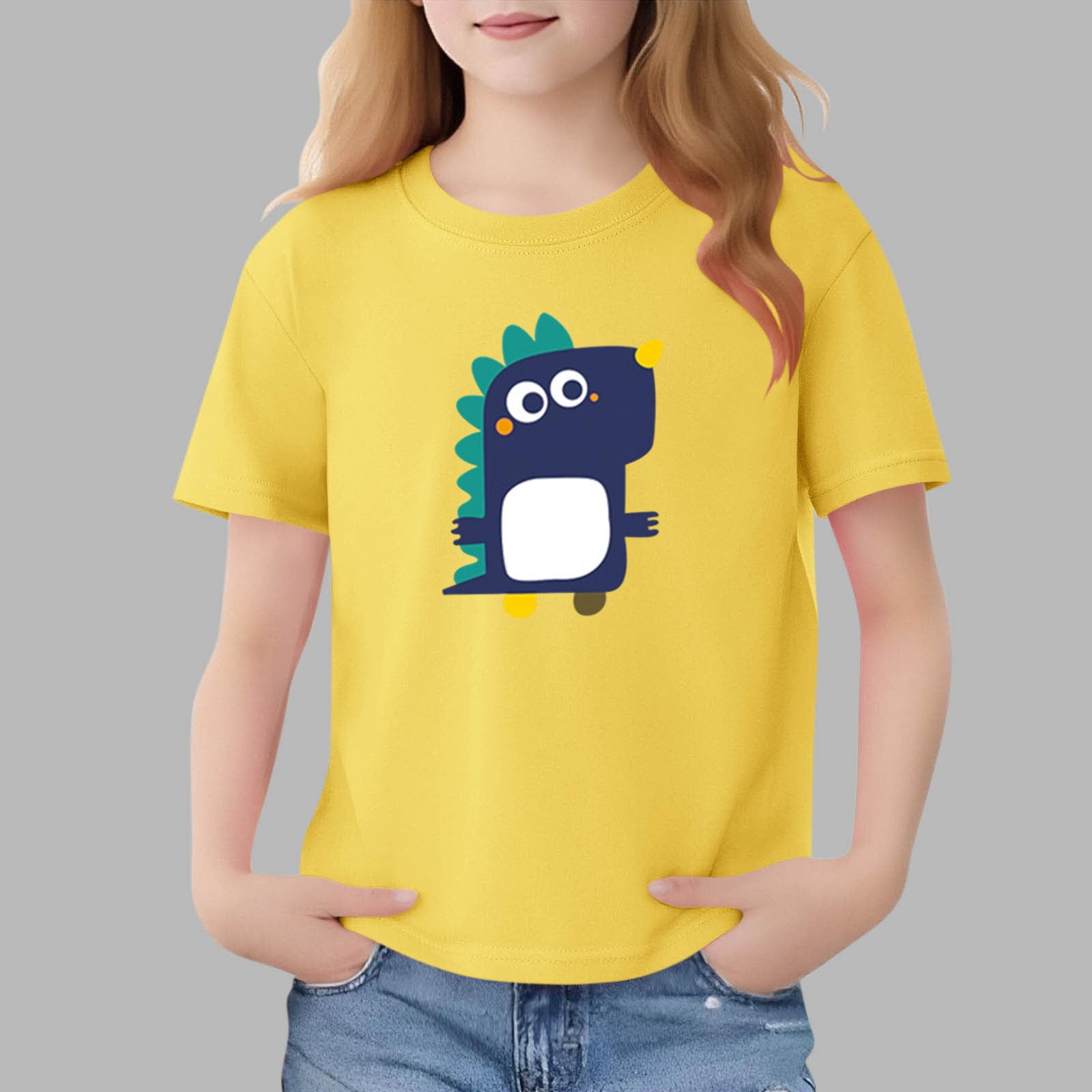 hengsof Graphic T Shirts for Kids Crew Neck Funny Animal Print Short ...