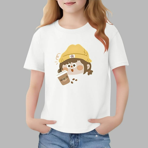 hengsof Graphic T Shirts for Kids Crew Neck Funny Animal Print Short ...